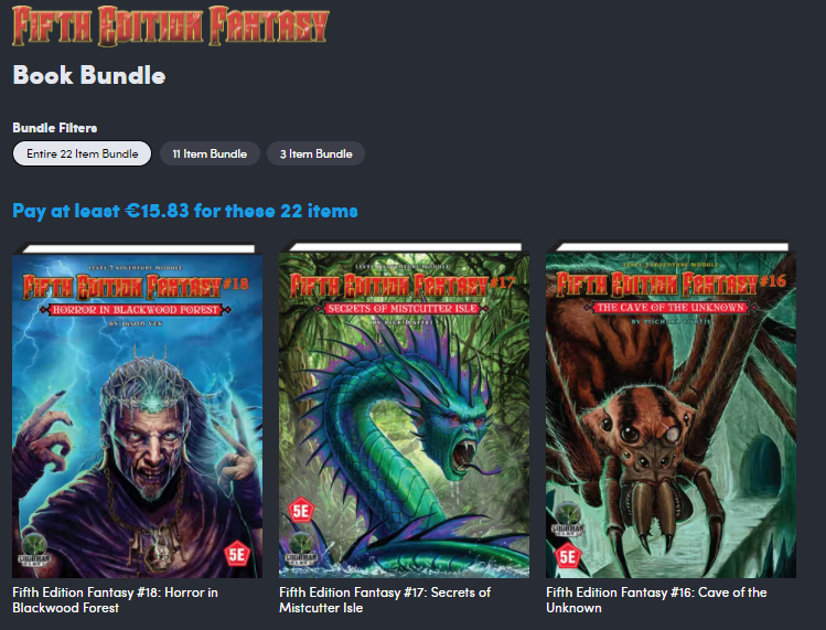 Humble Book Bundle – Fifth Edition Fantasy – The Kind GM