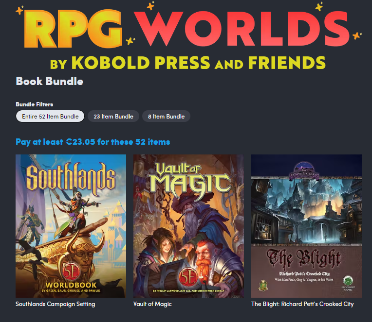 Humble Book Bundle – RPG Worlds by Kobold Press and Friends – The Kind GM