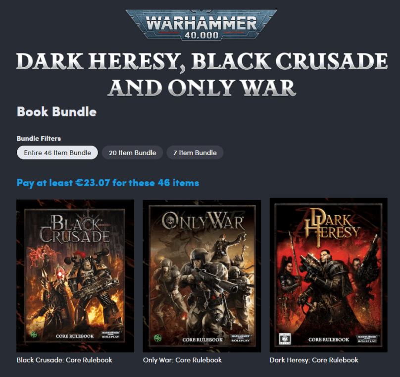 Humble Book Bundle – Warhammer 40K: Dark Heresy, Black Crusade and Only ...
