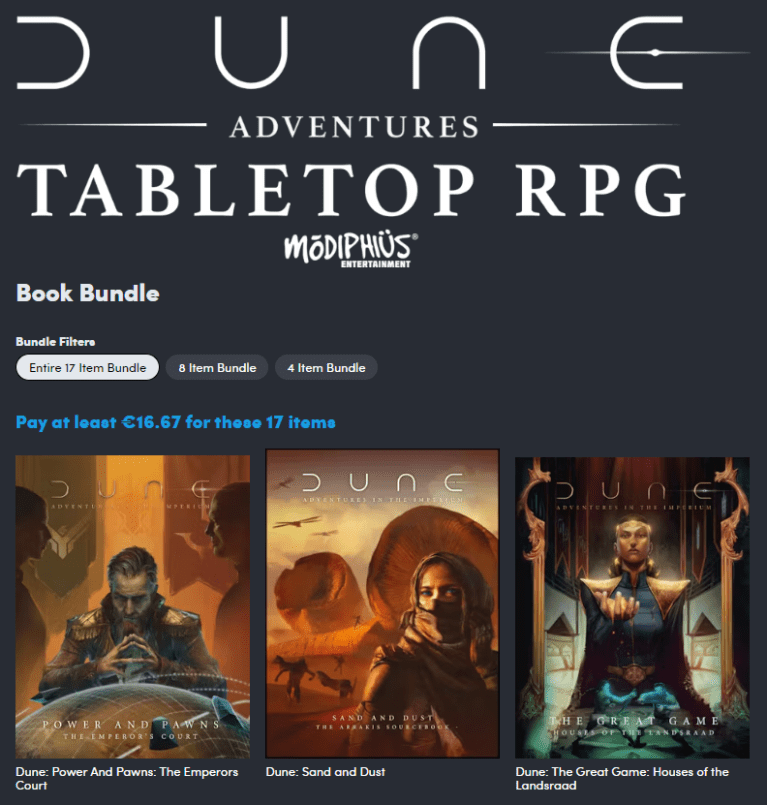 Humble Book Bundle – Dune Adventures Tabletop RPG – The Kind GM