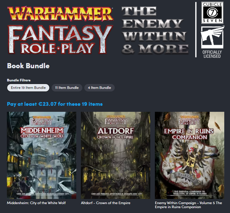 Humble Book Bundle – Warhammer Fantasy Roleplay – The Kind GM