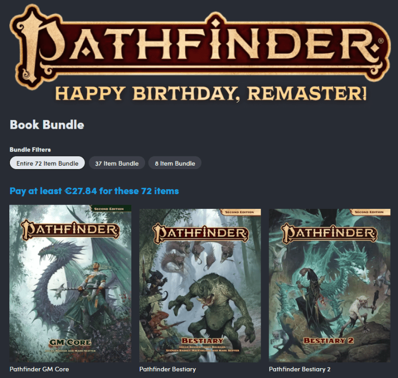 Humble Book Bundle – Pathfinder Happy Birthday, Remaster! & 7th Sea Roleplaying Collection – The ...