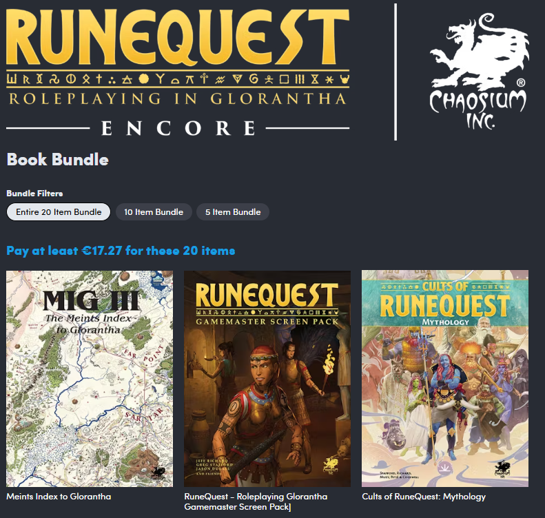 Humble Book Bundle – Runequest Encore & War of Ashes – The Kind GM