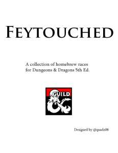 DMs Guild Review – Feytouched Race Pack – The Kind GM